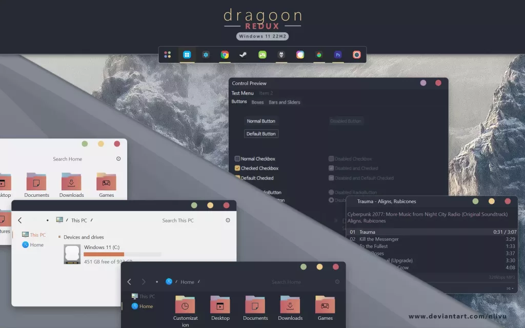 Theme Dragon Redux for Windows 11 download on VSThemes.org
