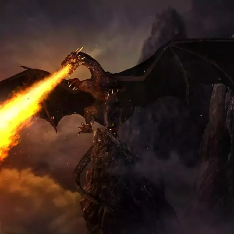 Wallpaper Dragon Fire Breathing