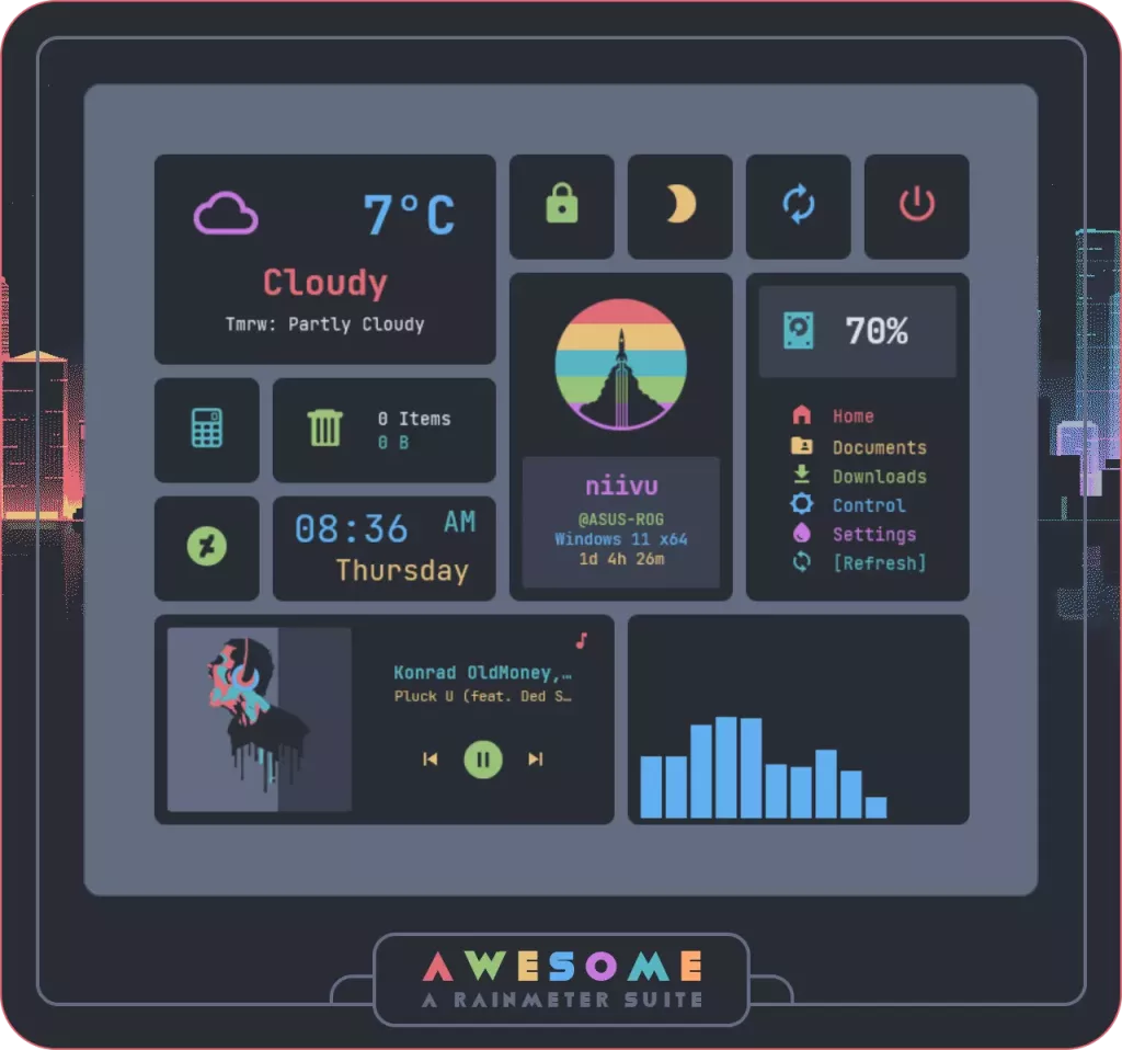Skin AWESOME for Rainmeter download on VSThemes.org