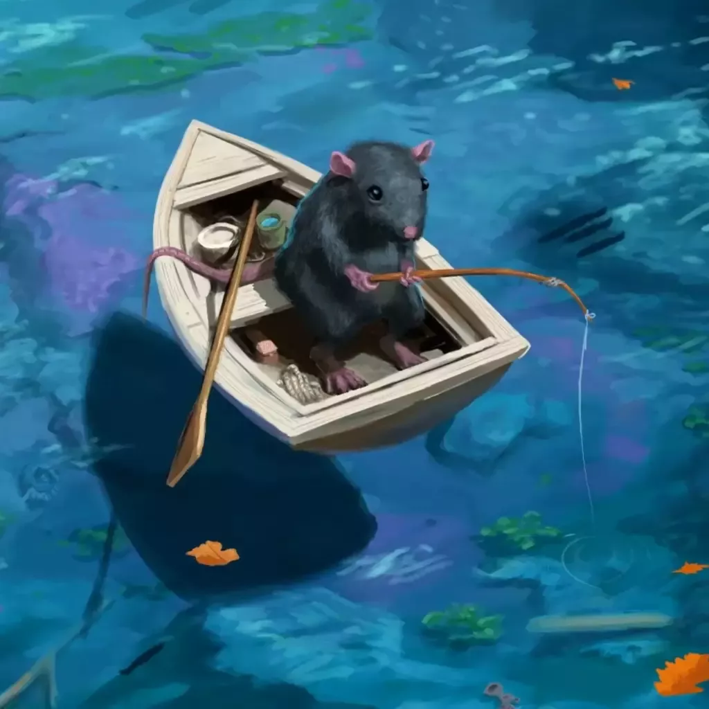 Live wallpaper Rat fishing in a boat download on VSThemes.org