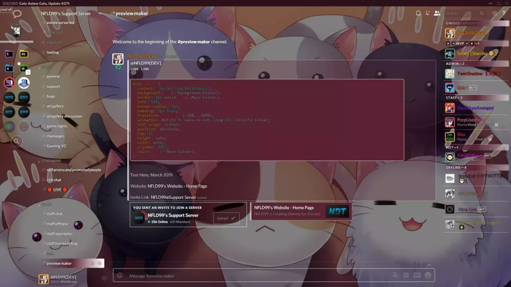 Theme Cute Anime Cats for Discord download on VSThemes.org