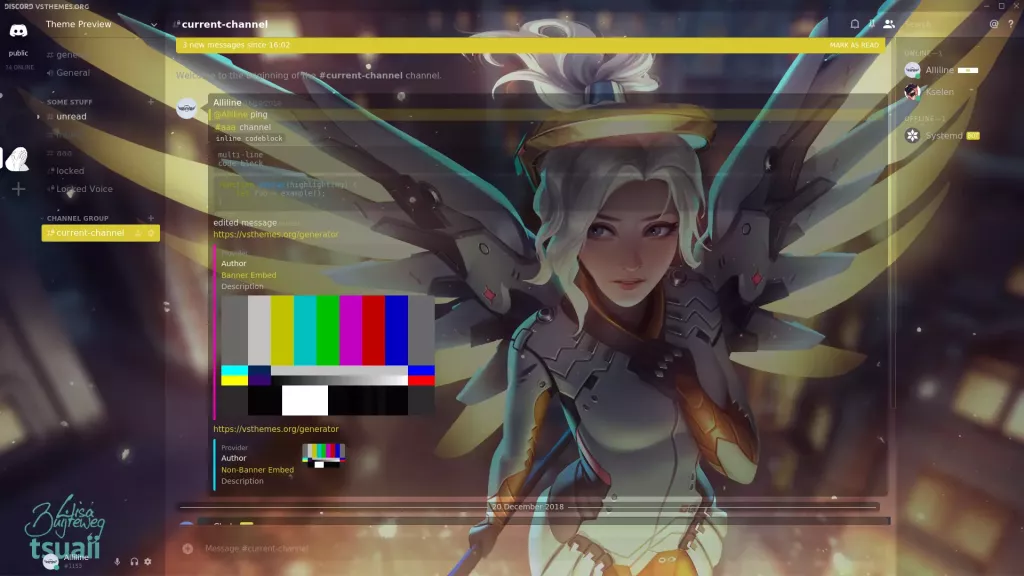 Theme Overwatch / Mercy v2 for Discord download on VSThemes.org