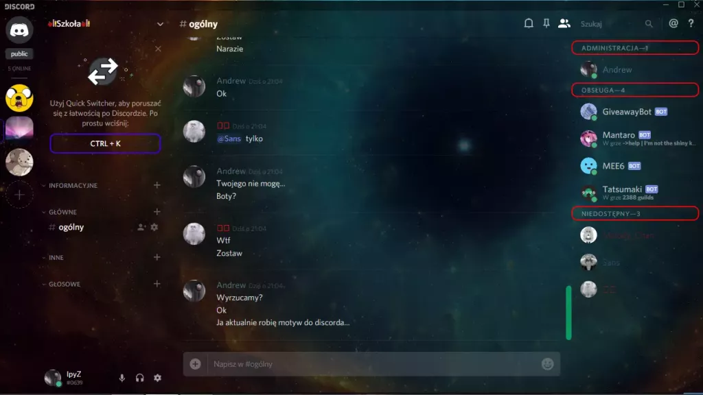Theme Space eye for Discord download on VSThemes.org