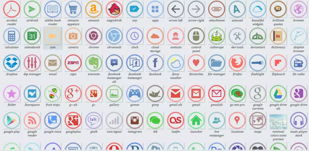 Icons Minimalism of color style download on VSThemes.org