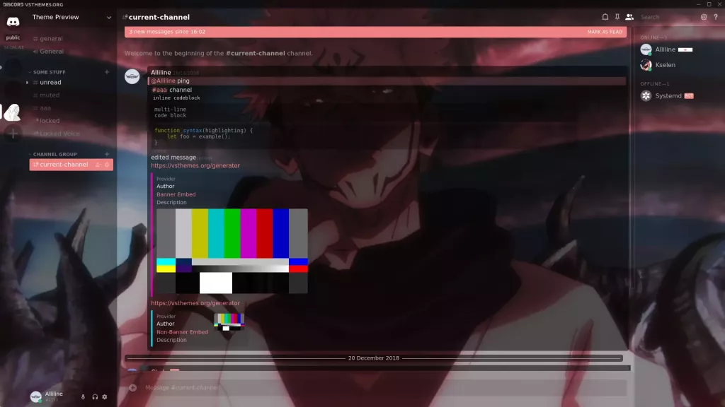 Theme JJk Jujutsu Kaisen Sukuna v.1 for Discord download on VSThemes.org