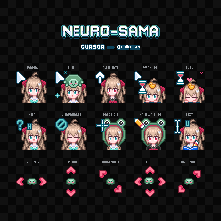Cursors Neuro-sama Pixel on Windows download on VSThemes.org