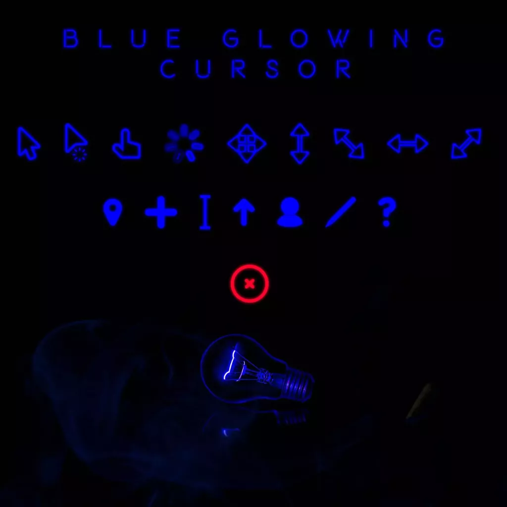 Cursors Blue Neon on Windows download on VSThemes.org