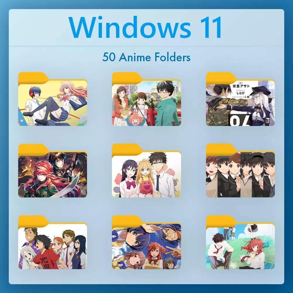 Icons Anime folders download on VSThemes.org
