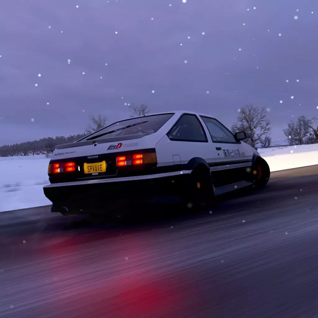 Live wallpaper AE86 in the Snow download on VSThemes.org