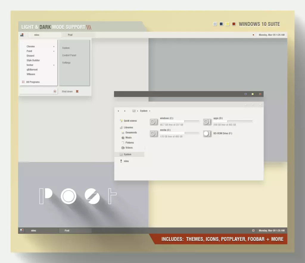 Theme Post for Windows 10 download on VSThemes.org