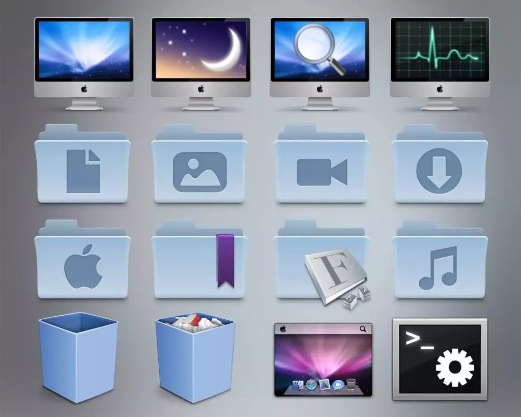 Icons Apple OS X Leopard, second version for 7tsp download on VSThemes.org