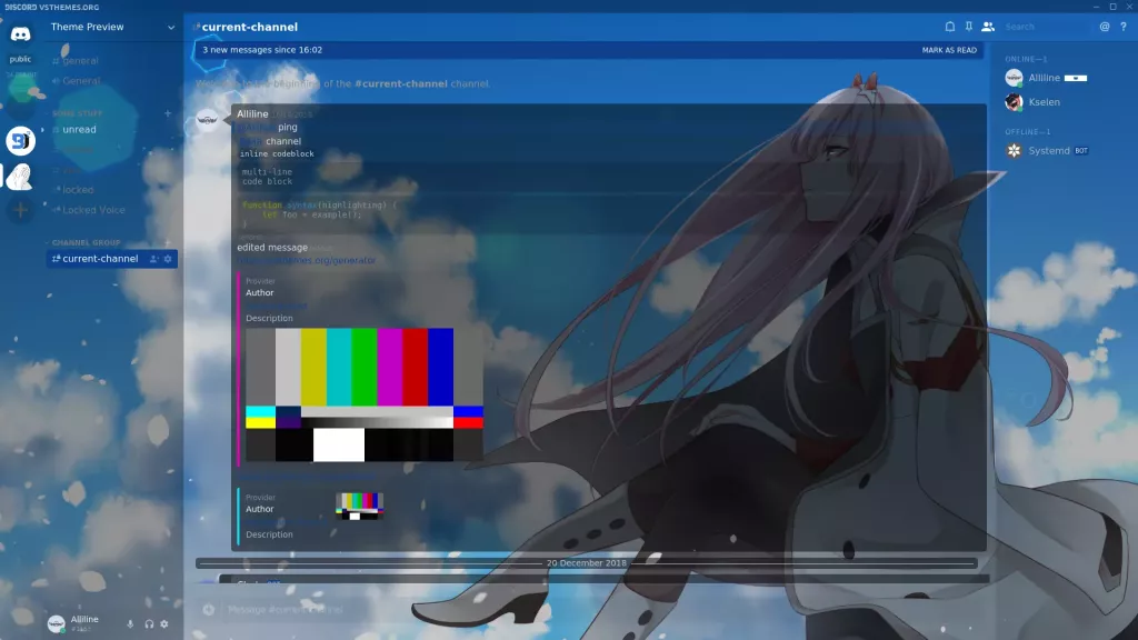 Theme 02 Blue Sky for Discord download on VSThemes.org