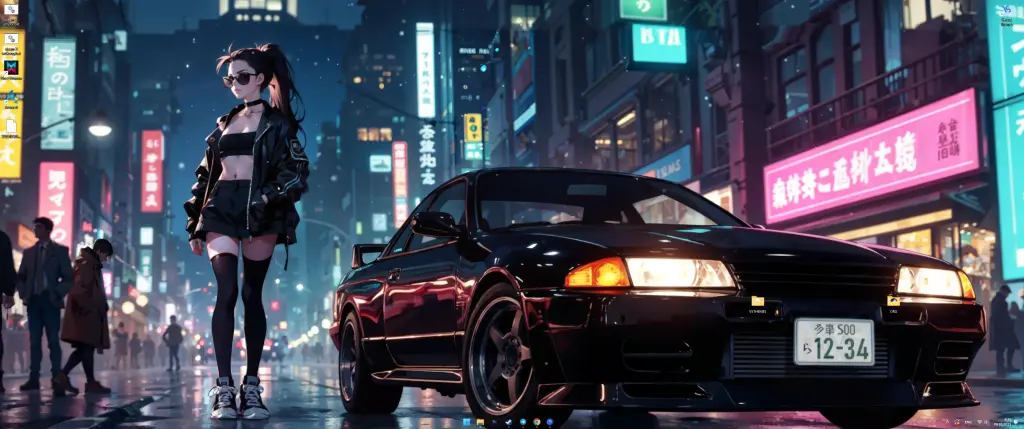 Live wallpaper Kanjo Night Run - Nissan Skyline GT-R R32 V-spec II ...