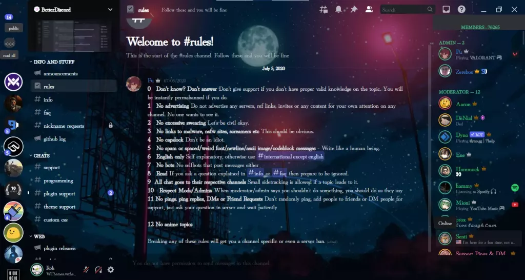 Theme Moon for Discord download on VSThemes.org
