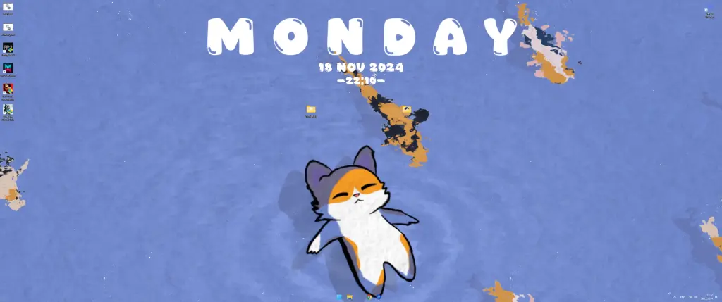 Live wallpaper Floating Cat download on VSThemes.org