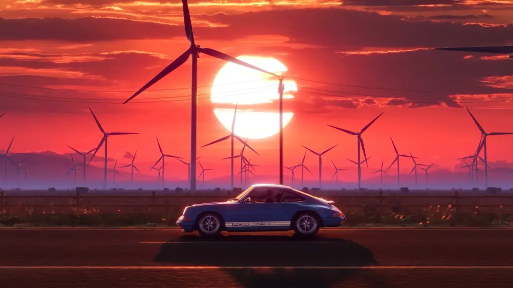 Живые обои Ретро Порш на закате (VISUALDON) скачать на VSThemes.org