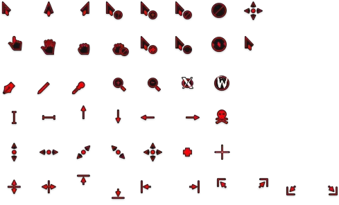 Cursors Breeze, black and red neon on Windows download on VSThemes.org