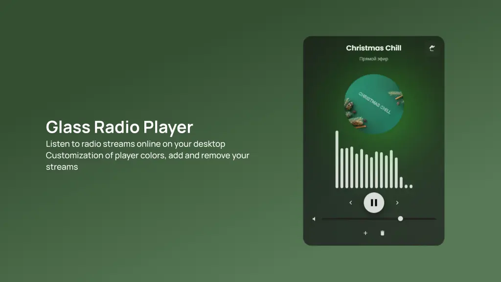 Skin Glass Radio Player for Rainmeter download on VSThemes.org