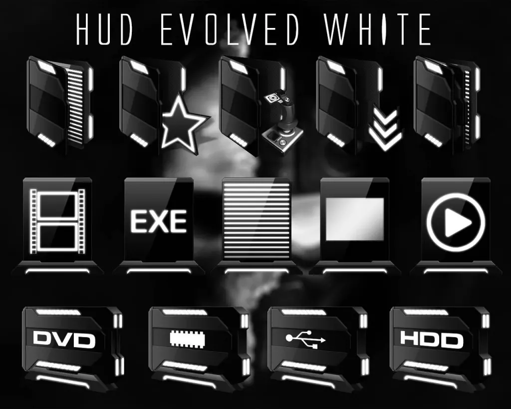 Icons HUD Evolved, white version for 7tsp download on VSThemes.org
