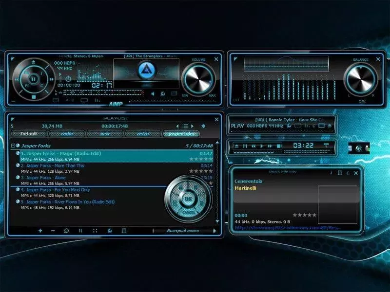 Skin Black neon for AIMP download on VSThemes.org