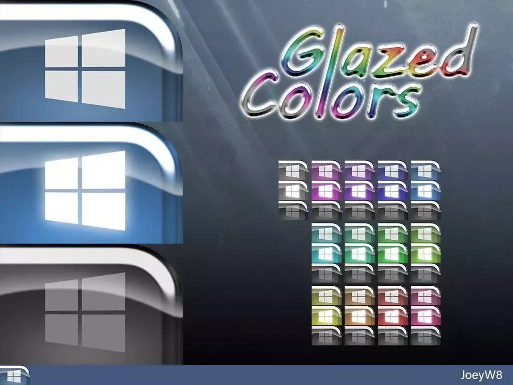 Start orb Glazed, 14 colors for Windows download on VSThemes.org