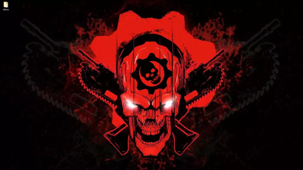 Живые обои Красный череп из игры Гирс оф Вар скачать на VSThemes.org