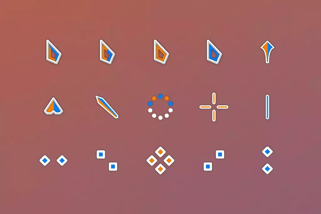 Cursors Blue and orange, gray kantik on Windows download on VSThemes.org