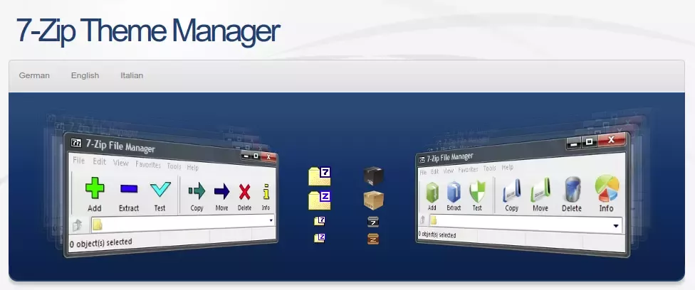 7-Zip Theme Manager - патч для оформления 7-Zip v.2.1 скачать на VSThemes.org