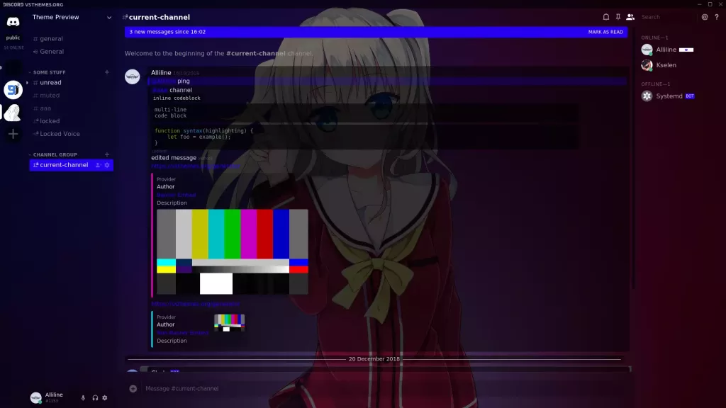 Theme tin and gradient for Discord download on VSThemes.org