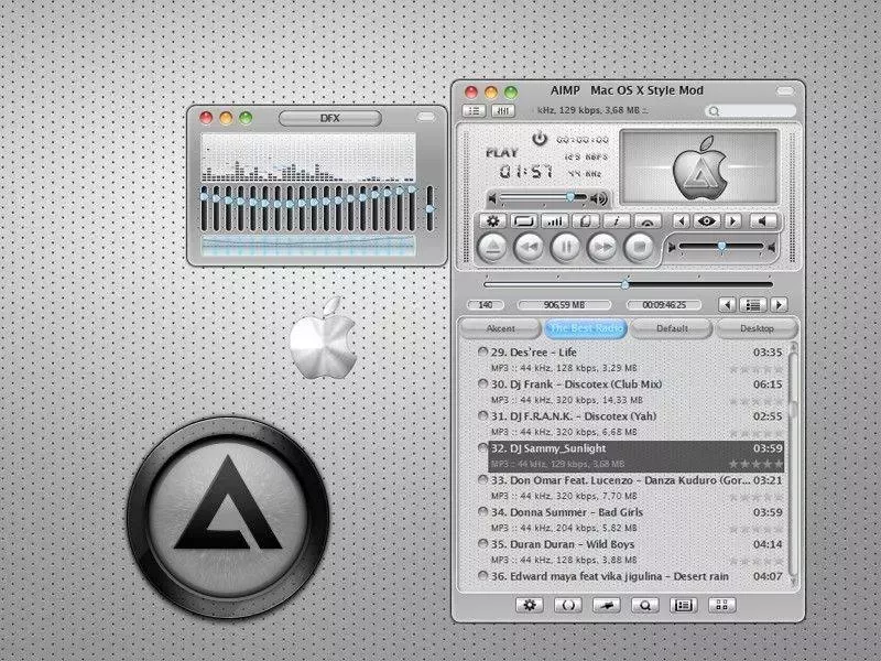 Skin In the Mac OS style for AIMP download on VSThemes.org