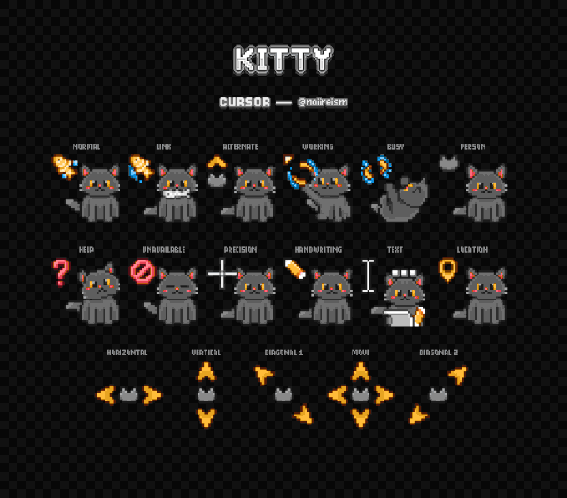 Cursors Black cat on Windows download on VSThemes.org