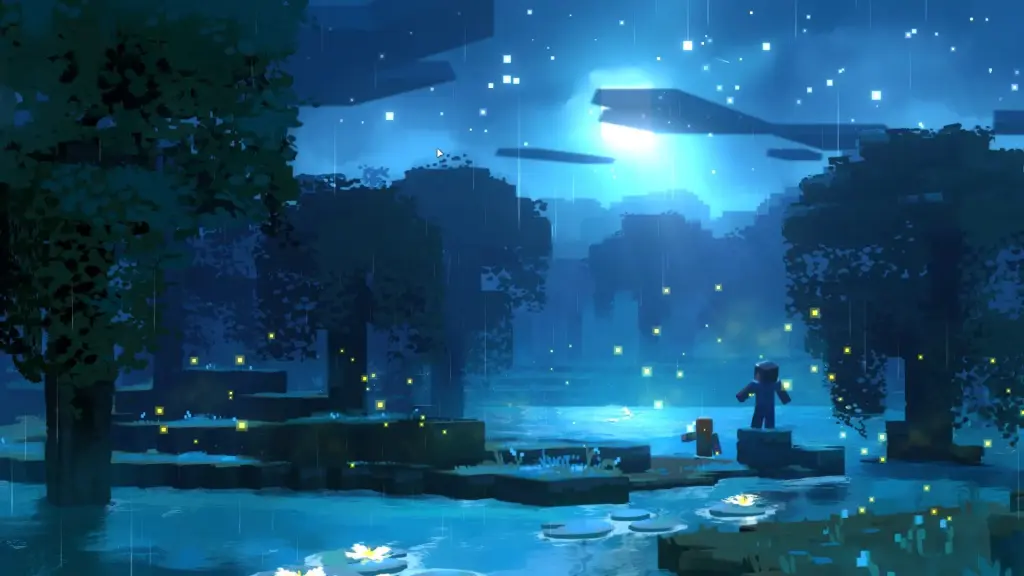Live wallpaper Rainy Swamp (Minecraft) download on VSThemes.org