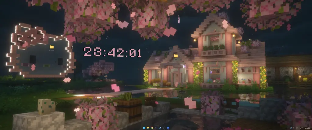 Live wallpaper Hello Kitty - Minecraft download on VSThemes.org