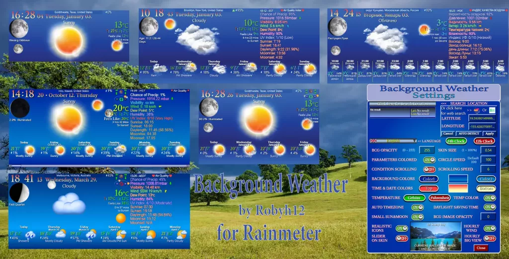 Skin Background Weather v.2.5 Updated 01/27/2024 for Rainmeter download ...