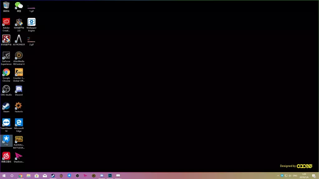 Live wallpaper RGB taskbar for Windows 10 download on VSThemes.org