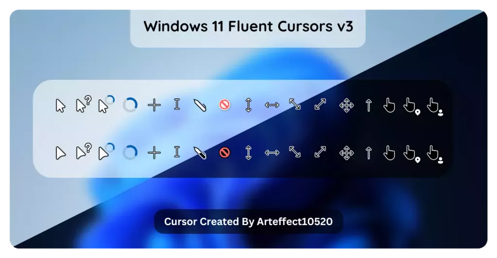Cursors Fluent, the third version on Windows download on VSThemes.org