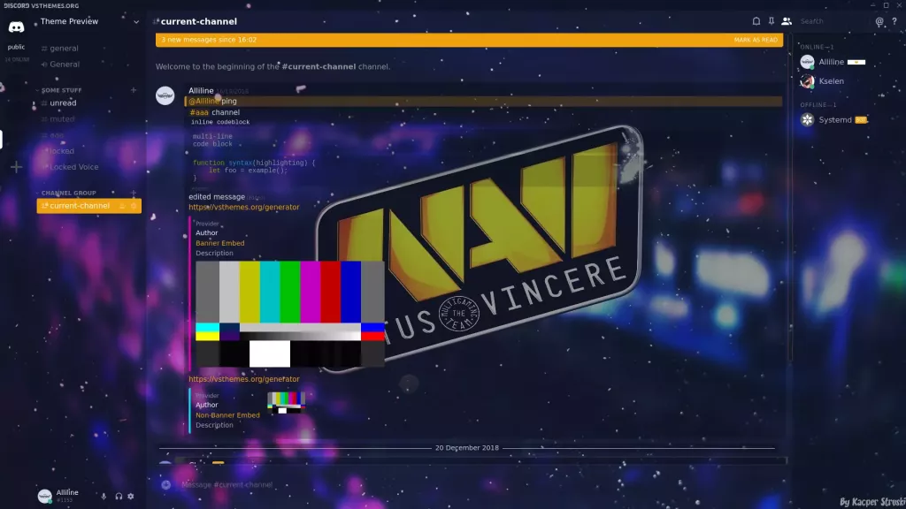 Тема NaVi (Natus Vincere) v.2 для Discord скачать на VSThemes.org