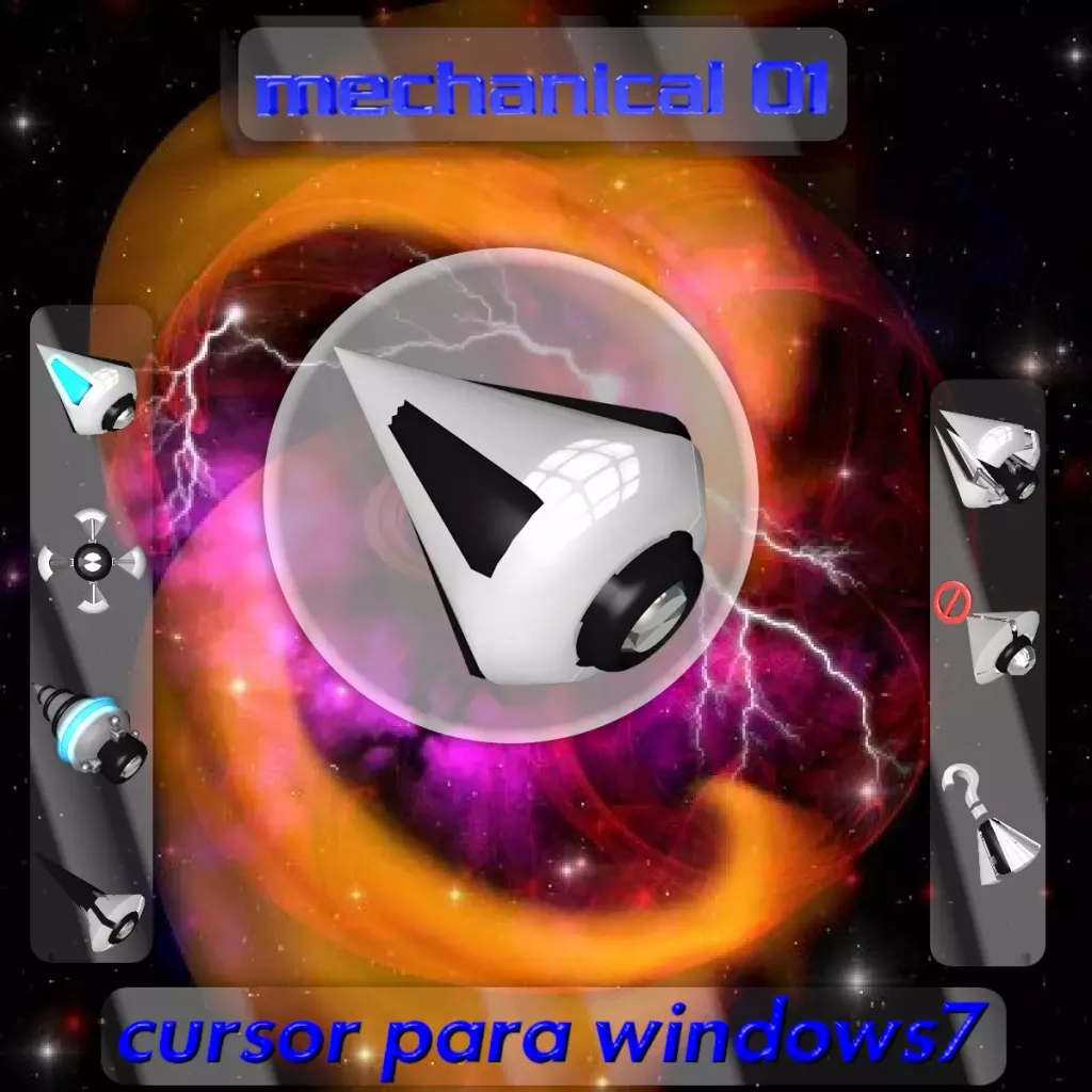Cursors Mechanical 01 with reflection on Windows download on VSThemes.org