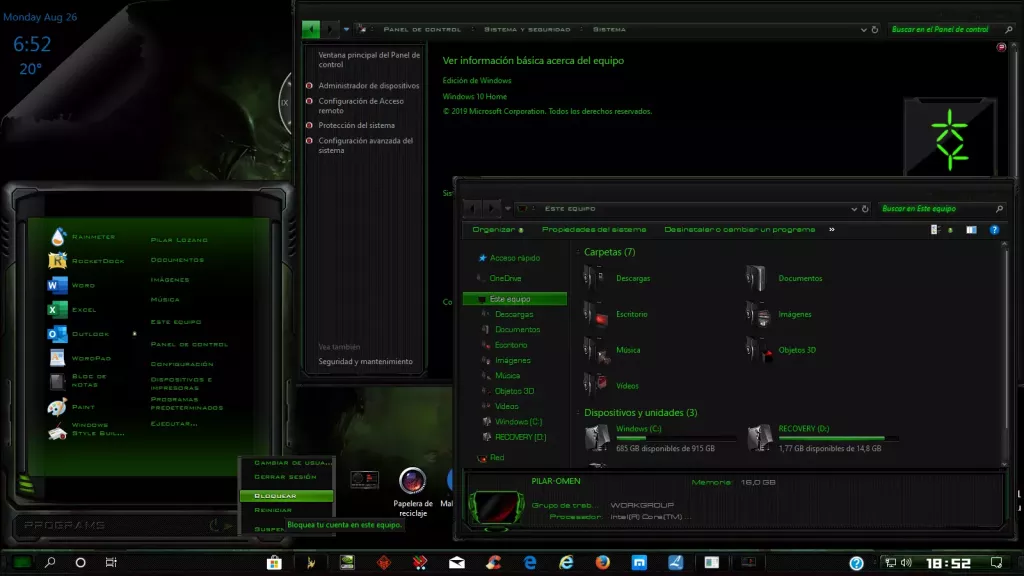 Theme Predator, the green ultimate version for Windows 10 download on ...