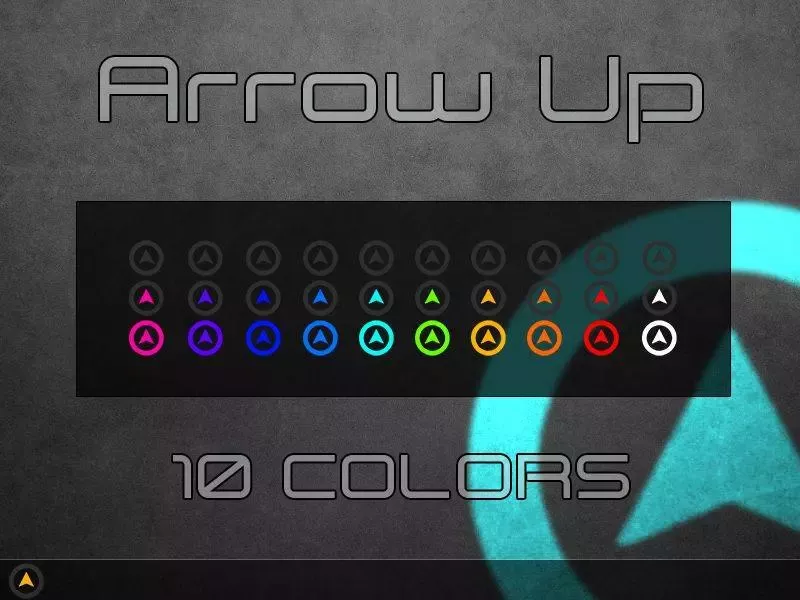 Start orb Up arrow, 10 colors for Windows download on VSThemes.org