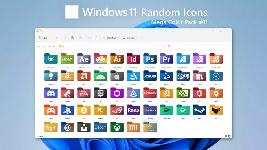 Icons Multicolored folders - brands and programs download on VSThemes.org