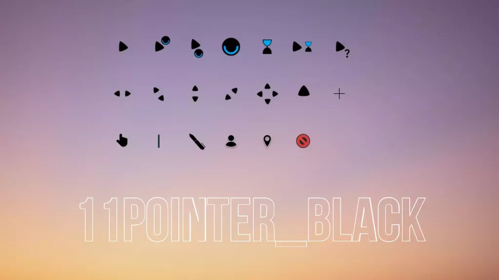 Cursors Black and blue triangle on Windows download on VSThemes.org