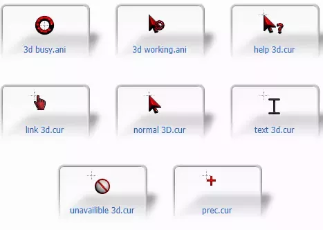 Cursors Aero 3D, red version on Windows download on VSThemes.org