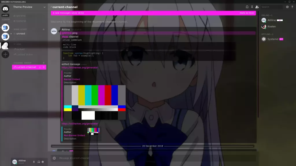 Theme Nya??? for Discord download on VSThemes.org
