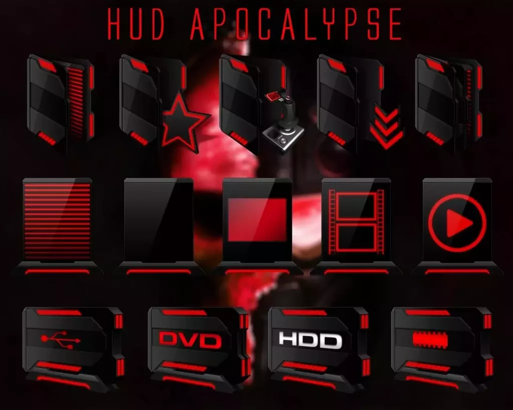 Icons HUD Apocalypse, red version for 7tsp download on VSThemes.org
