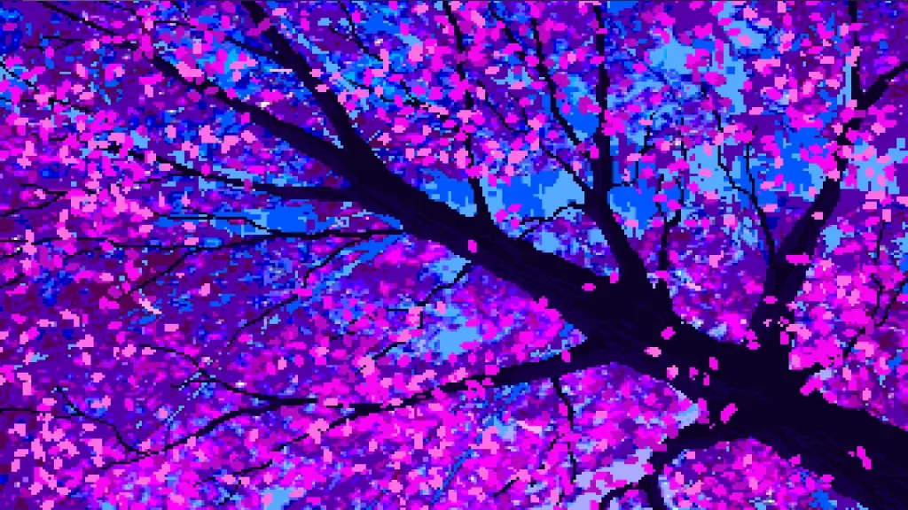 Live wallpaper Pixel Art - Sakura download on VSThemes.org