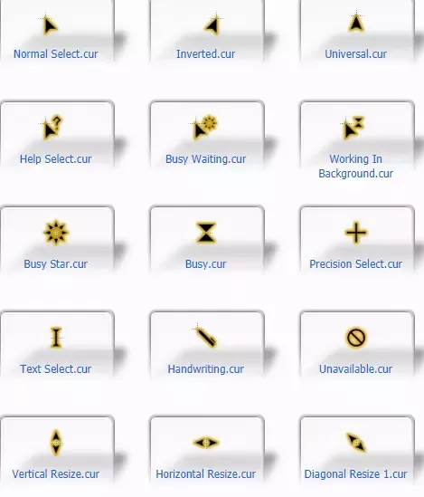 Cursors Delta Neon, black and yellow version on Windows download on ...