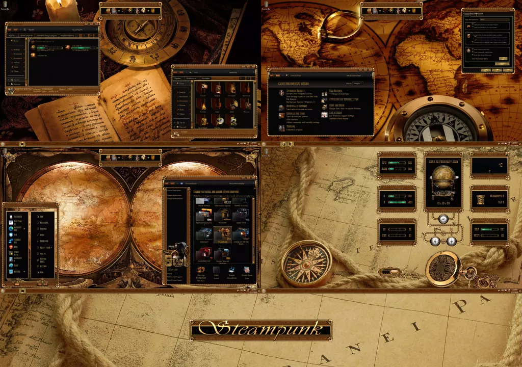 Theme Steampunk for Windows 11 download on VSThemes.org