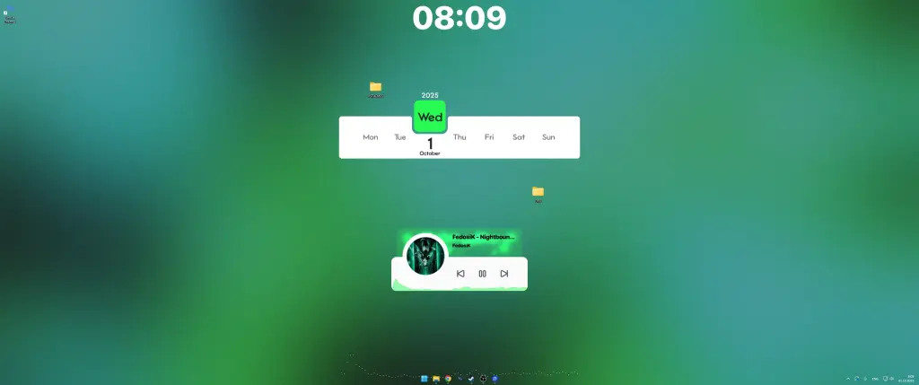 Live wallpaper Calendar, player and clock download on VSThemes.org