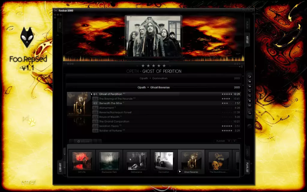 Skin Fiery for Foobar2000 download on VSThemes.org